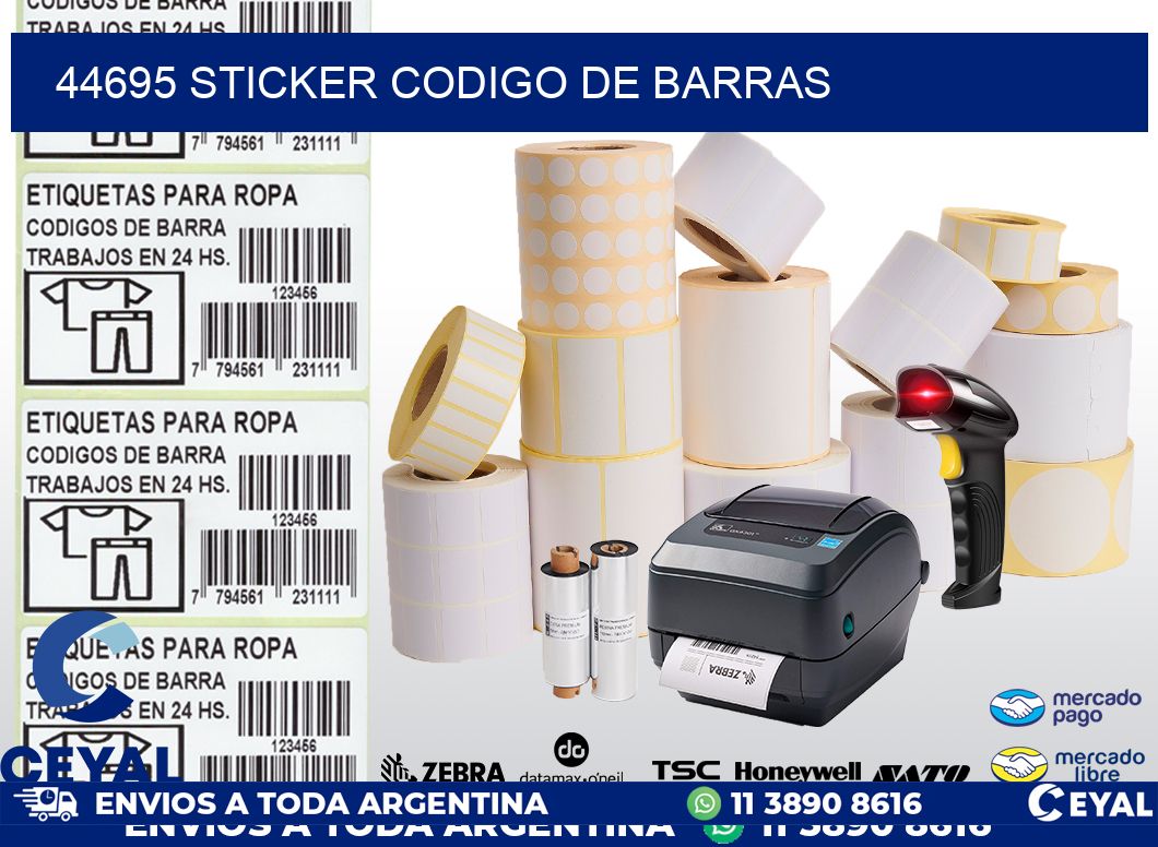 44695 STICKER CODIGO DE BARRAS - Etiquetas Void