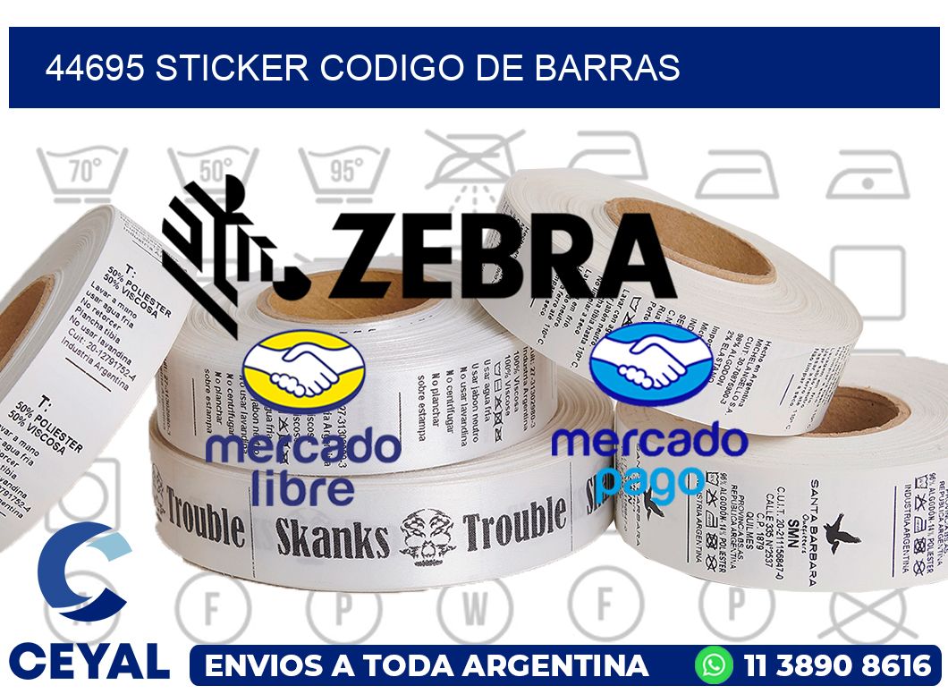 44695 STICKER CODIGO DE BARRAS - Etiquetas Void